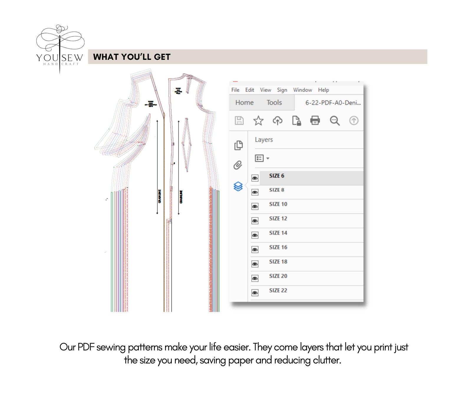 French Darts Maxi Dress PDF Sewing Pattern Sizes XS-4XL Layered Pattern ...
