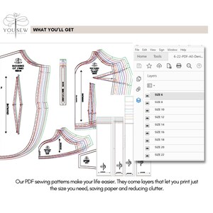 Ruffle Tango Blouse PDF Sewing Pattern-sizes 6-22 Layered Pattern ...