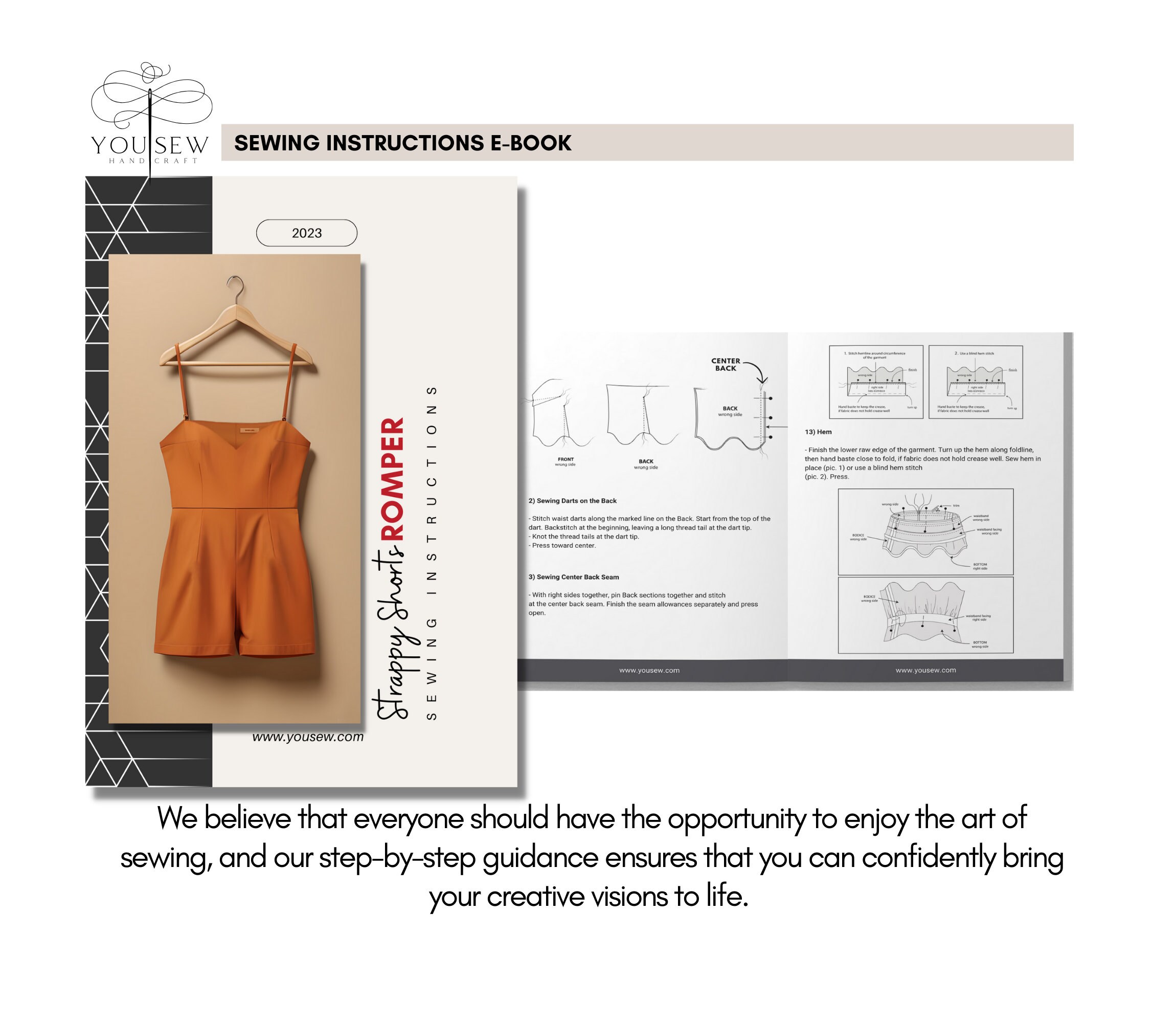 Strappy Shorts Romper PDF Sewing Pattern Sizes XS-4XL Layered Pattern ...
