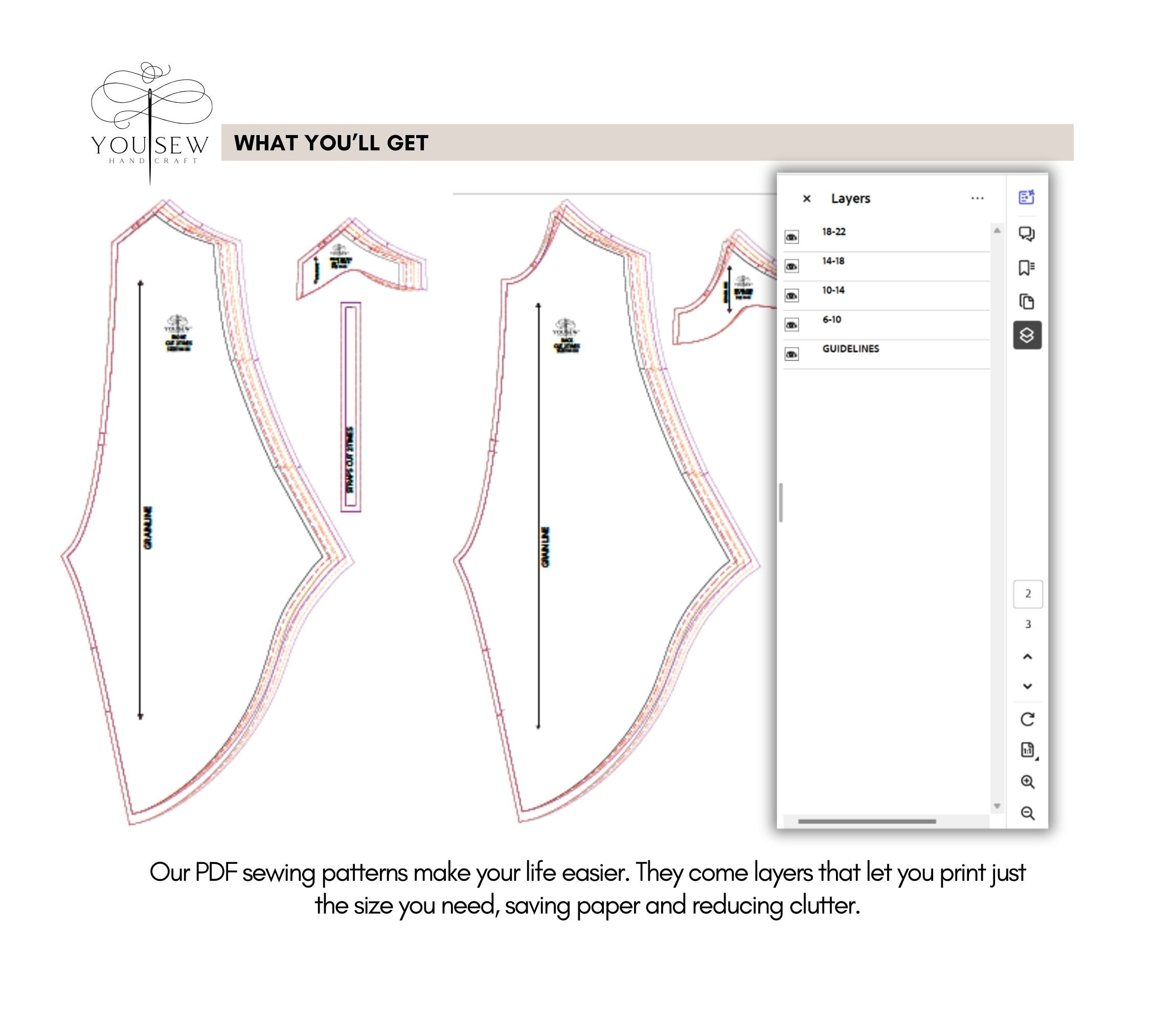 Stylish Jumpsuit PDF Sewing Pattern for Stretch Fabrics Layered Pattern ...