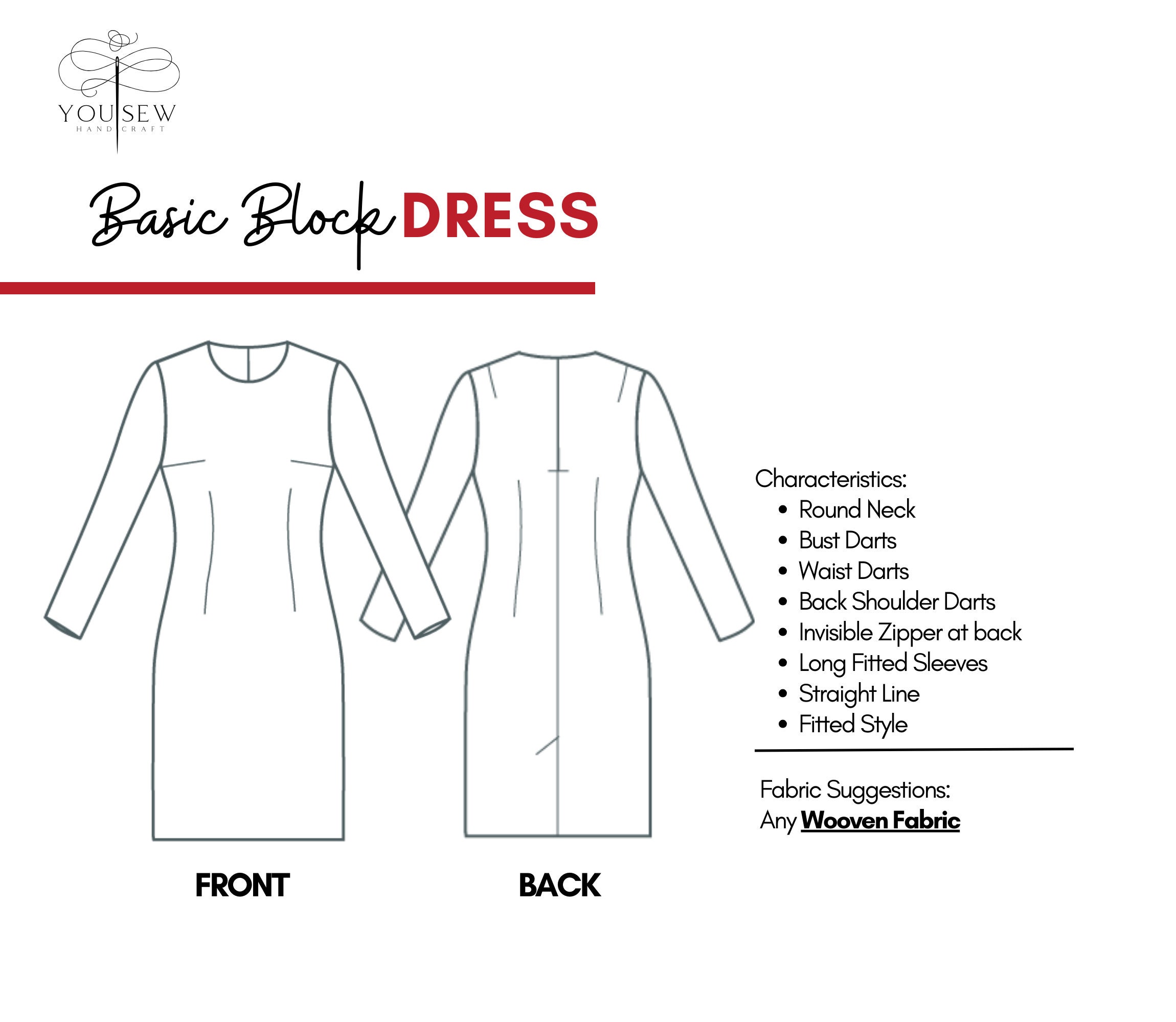 Sloper Dress With Sleeves PDF Sewing Pattern Sizes XS-4XL Layered ...