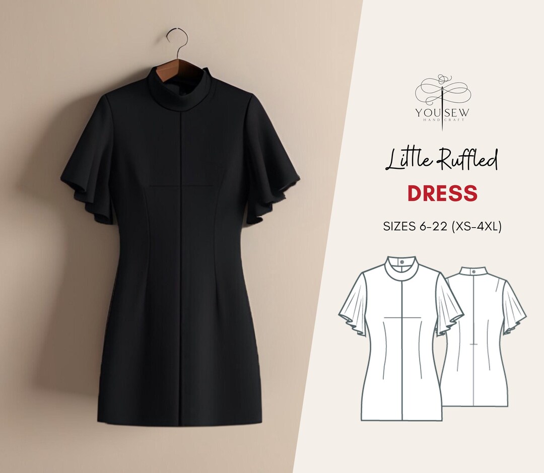 Mini Dress PDF Sewing Pattern Sizes XS-4XL Layered Pattern Instant ...