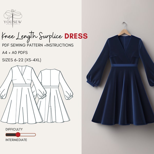 Cross Front Dress Pattern - Etsy