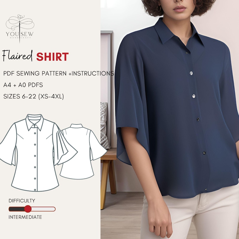 Womens Shirt Pattern - Etsy