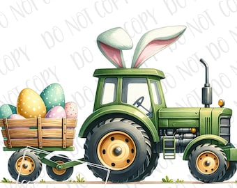 Easter Tractor PNG, Farm Tractor Sublimation, Digital Download, Easter ...
