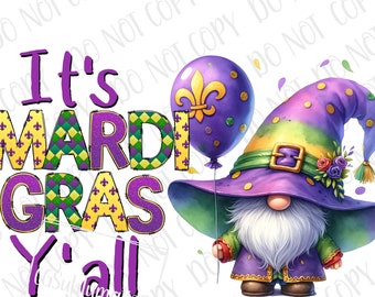 Mardi Gras Gnome Png, Sublimation Design, Mardi Gras Png, Gnome Png ...