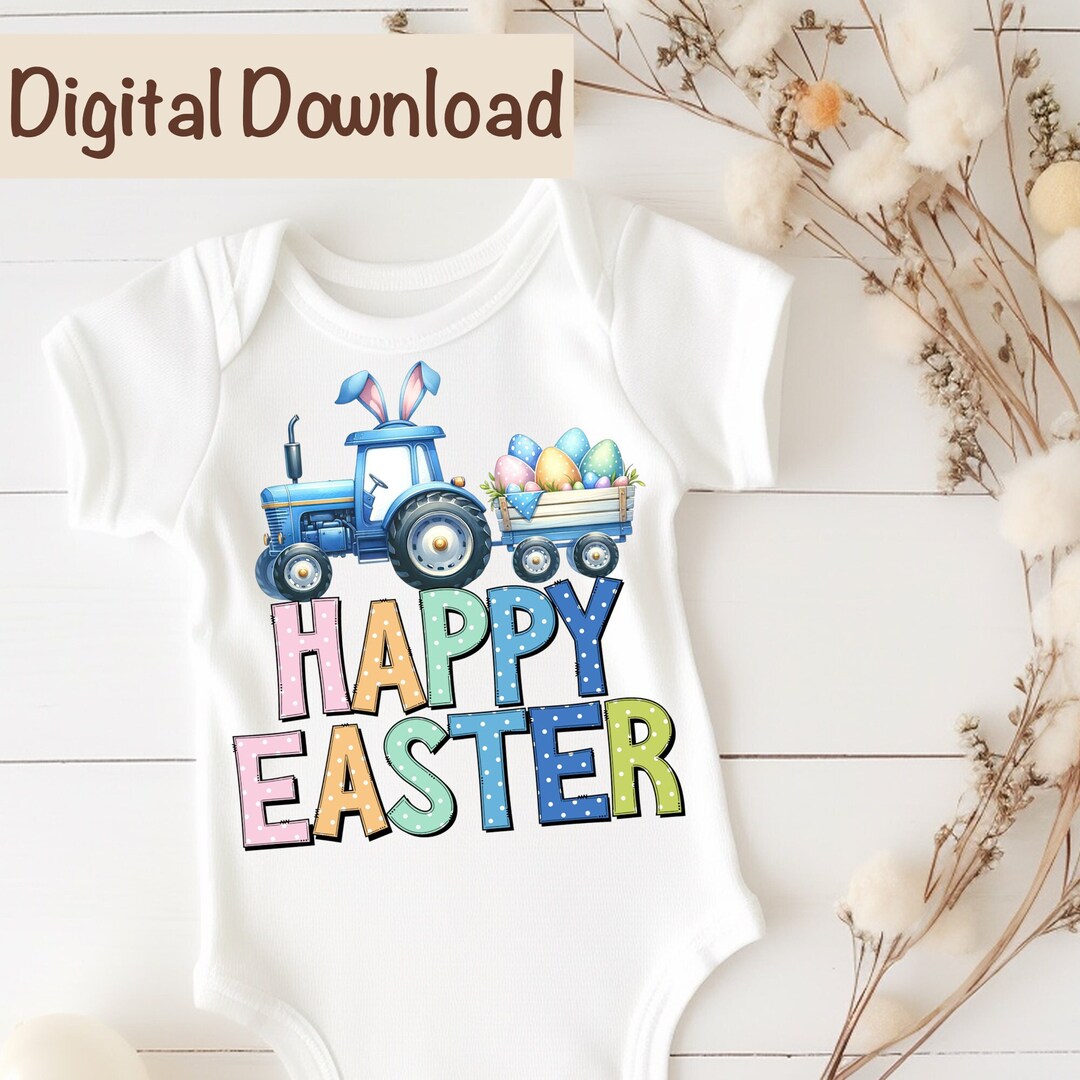 Easter Tractor PNG, Farm Tractor Sublimation, Digital Download, Easter ...