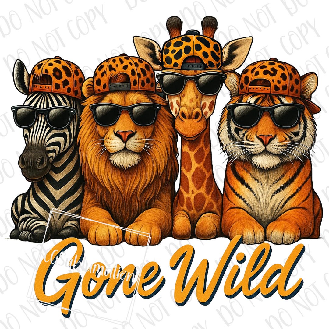 Gone Wild Png, Tiger, Zebra, Lion, Giraffe PNG, Funny Safari Animals ...