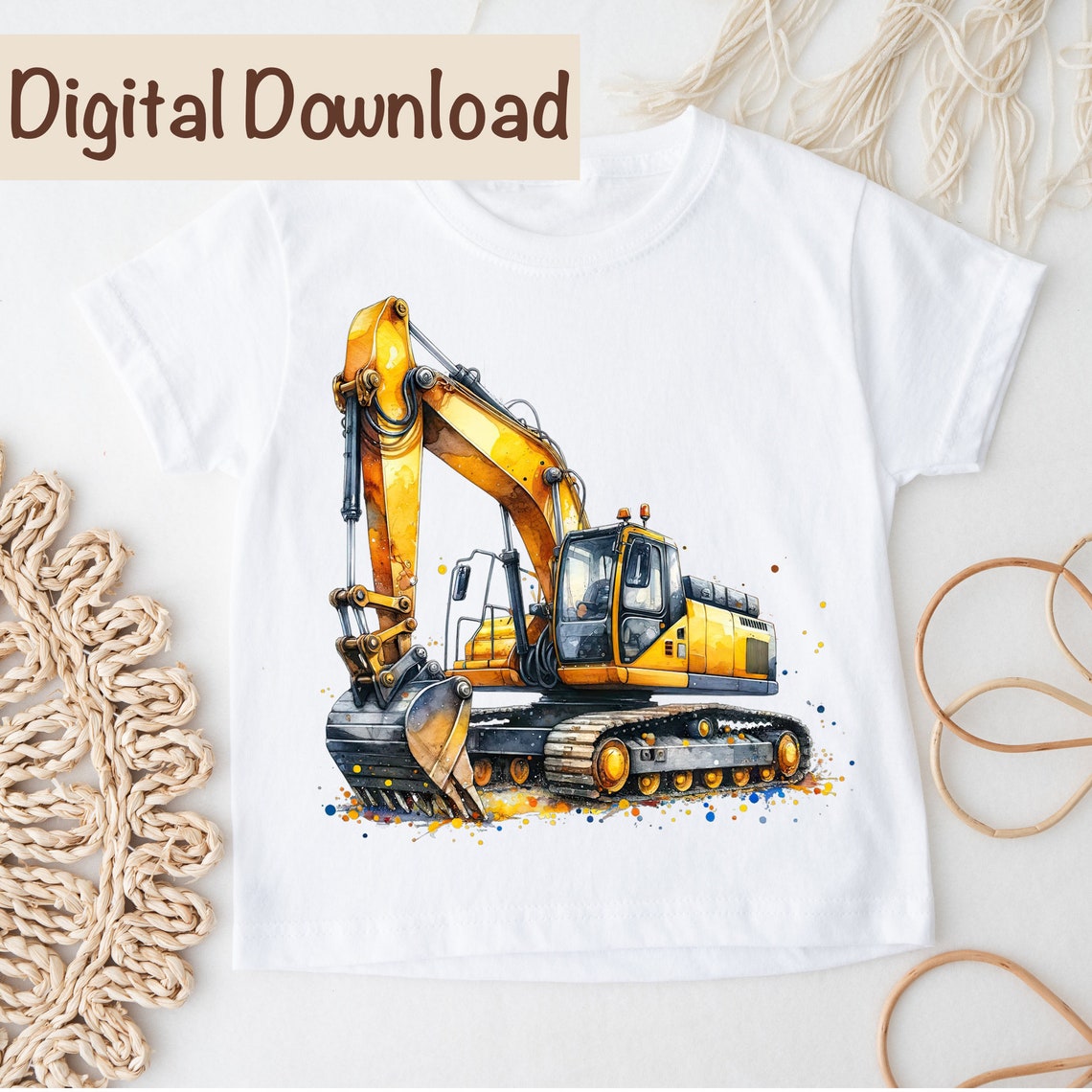 Excavator Png Sublimation Construction Truck Sublimation Trucks Boy Png ...