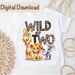 Wild and Two Png Sublimation, Safari Animals 2nd Birthday Boy Png ...