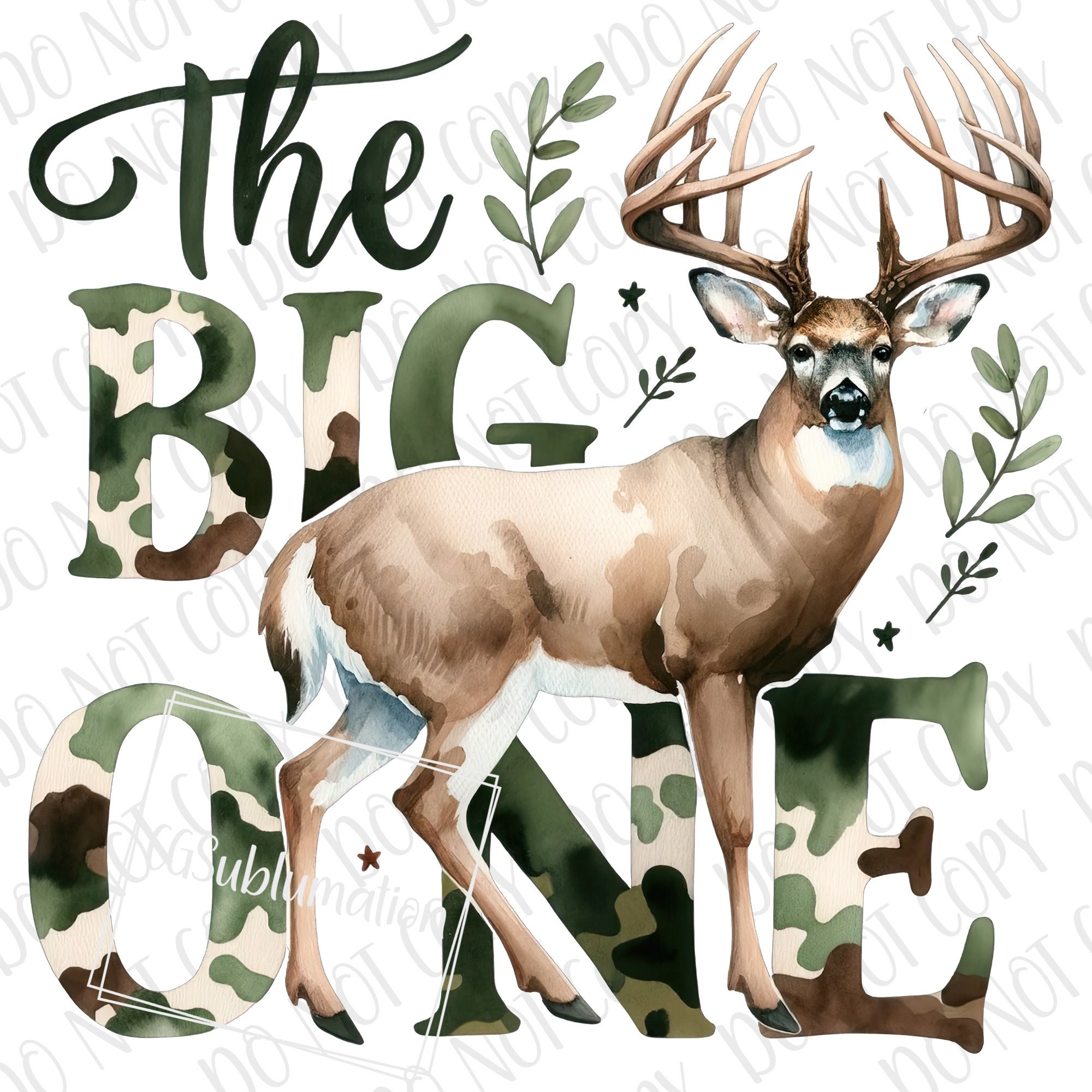 The Big One 1st Birthday PNG, Hunting Birthday Sublimation, Deer ...