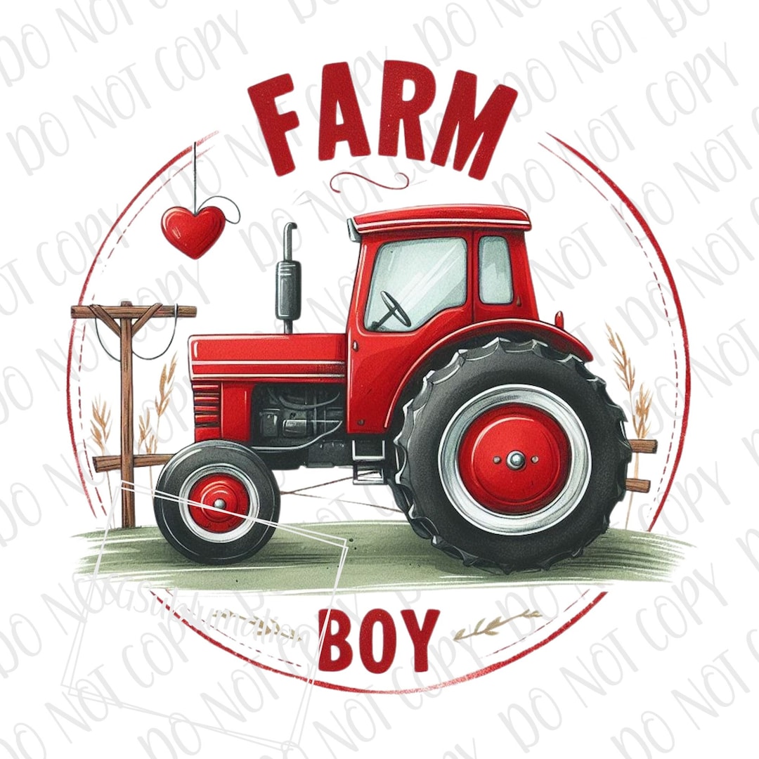 Farm Boy Png, Red Tractor PNG, Farm Hand Sublimation, Farming for Boys ...