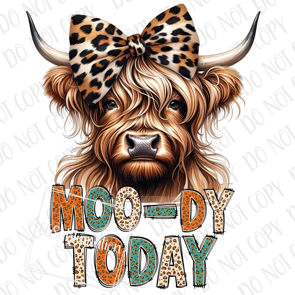 Highland Cow PNG, Leopard Cow Png, Farm Cow PNG, Moo-dy Today ...