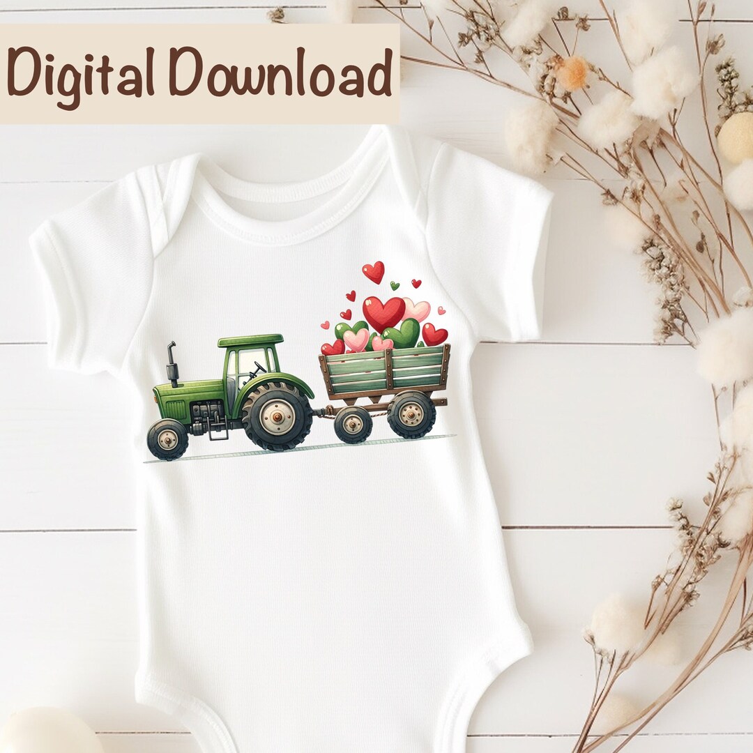 Valentines Day Tractor PNG, Farm Tractor Sublimation, Digital Download ...