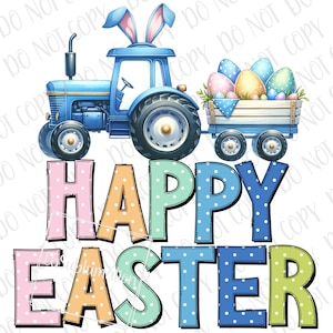 Easter Tractor PNG, Farm Tractor Sublimation, Digital Download, Easter ...