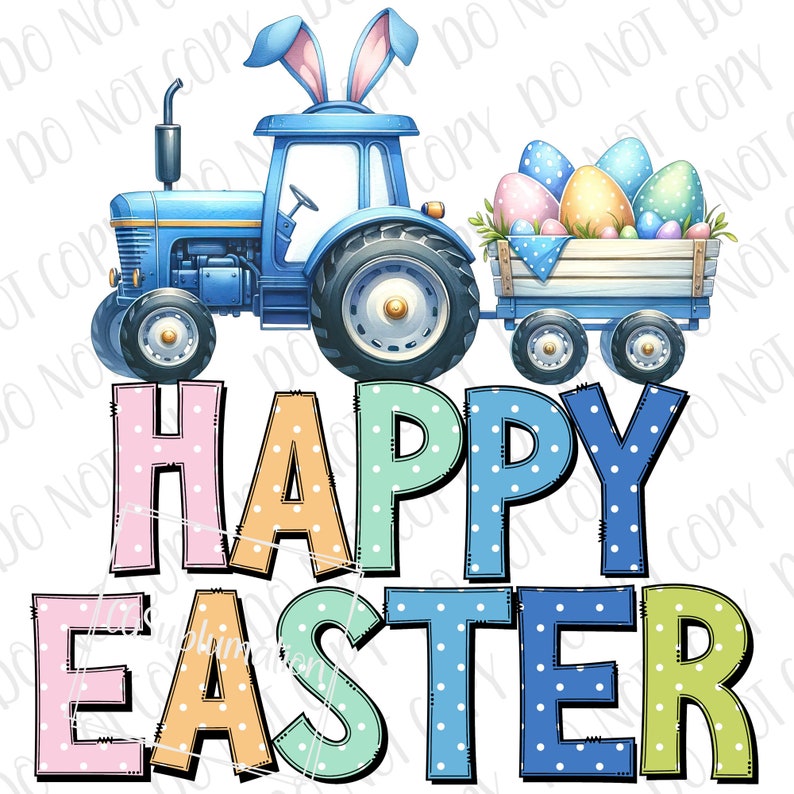 Easter Tractor PNG, Farm Tractor Sublimation, Digital Download, Easter ...