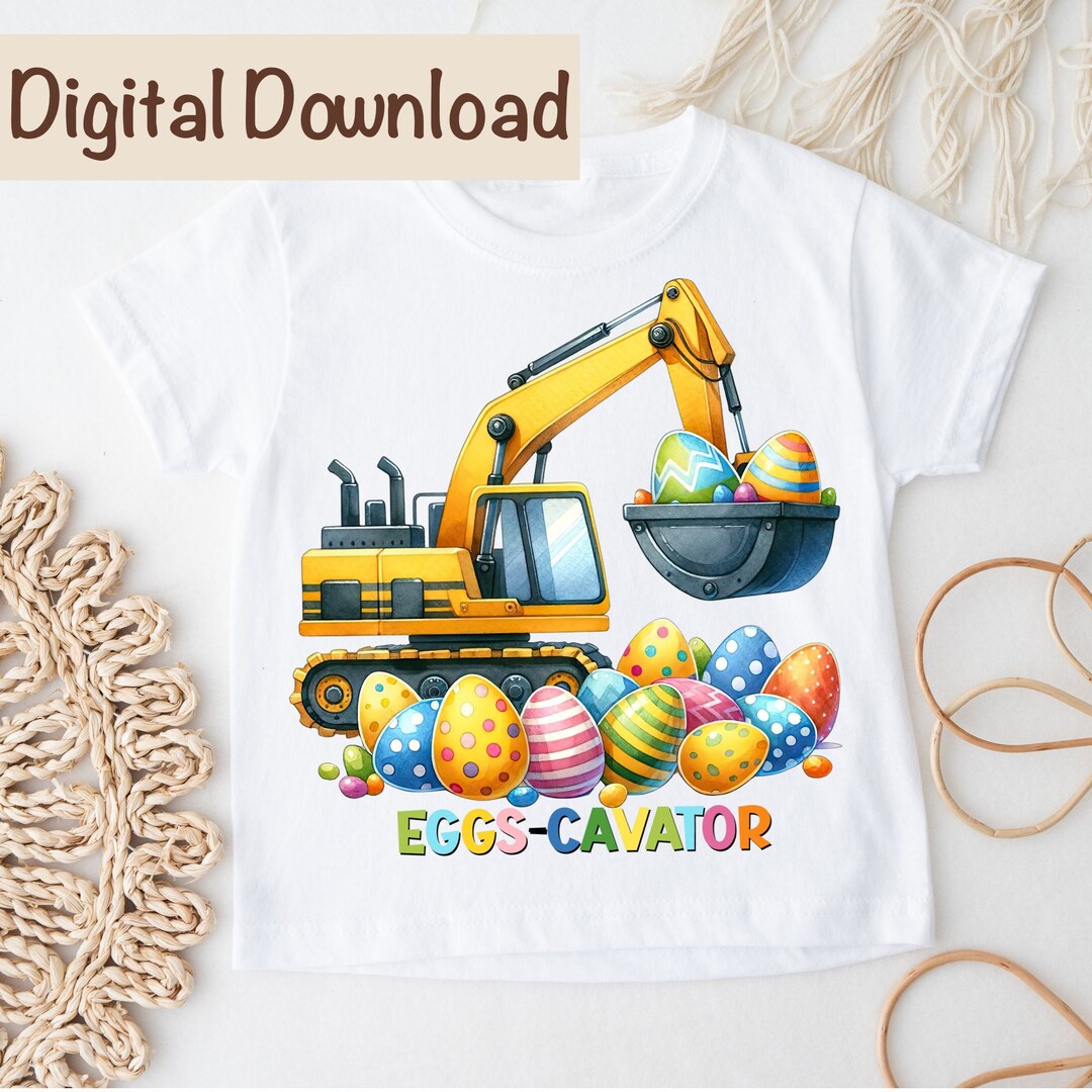 Easter Construction Trucks PNG, Eggscavator Easter Excavator ...