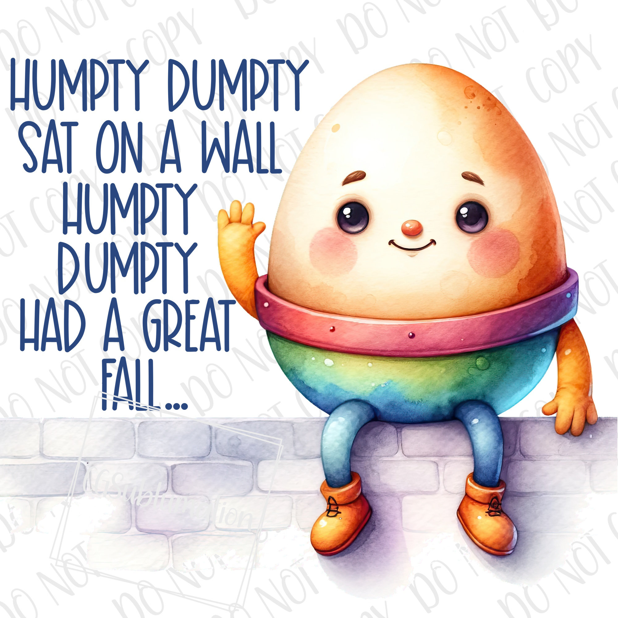 Humpty Dumpty PNG, Nursery Rhyme Sublimation, Digital Download, Nursery ...