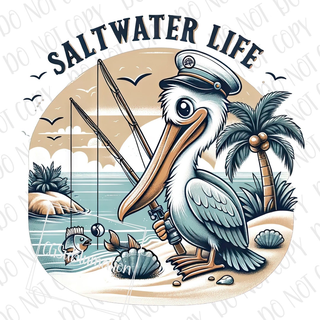 Saltwater Pelican PNG | Saltwater Life Sublimation Png | Saltwater ...
