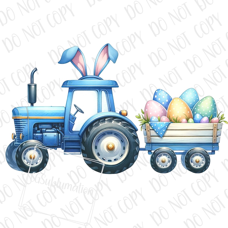 Easter Tractor PNG, Farm Tractor Sublimation, Digital Download, Easter ...