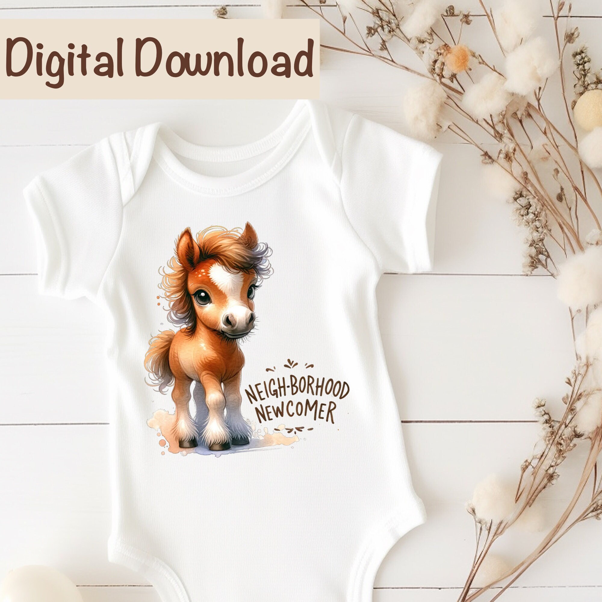 Cute Horse Baby PNG, Horse PNG, Baby Horse Sublimation, Digital ...