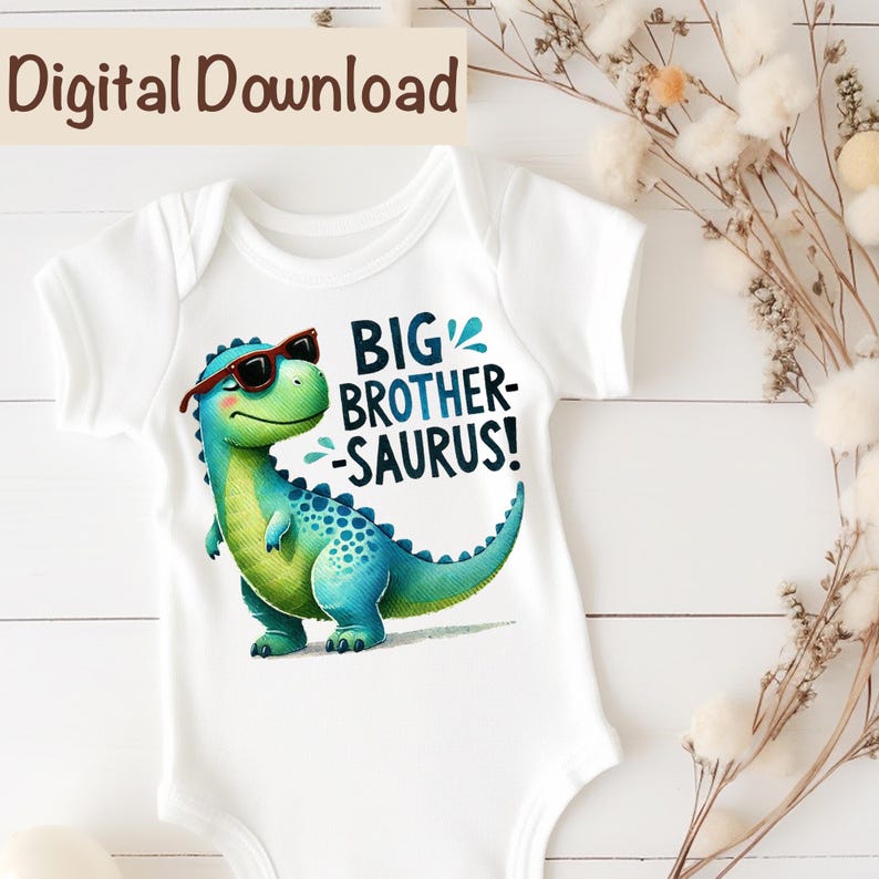 Big Brother Dinosaur PNG | T-rex Big Brother Saurus Sublimation Png ...