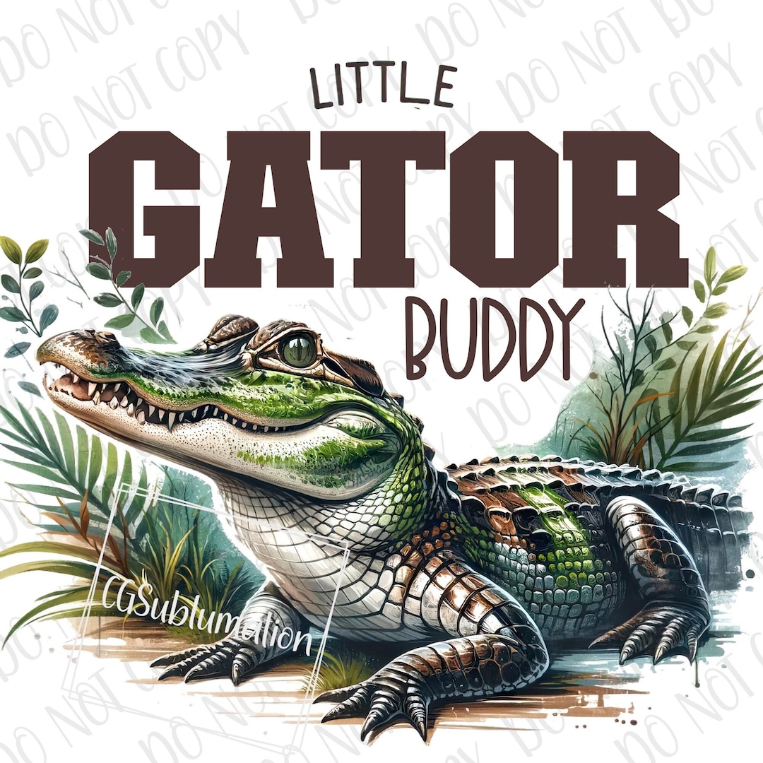 Little Gator Buddy PNG, Alligator Sublimation Design, Swamp Bayou ...