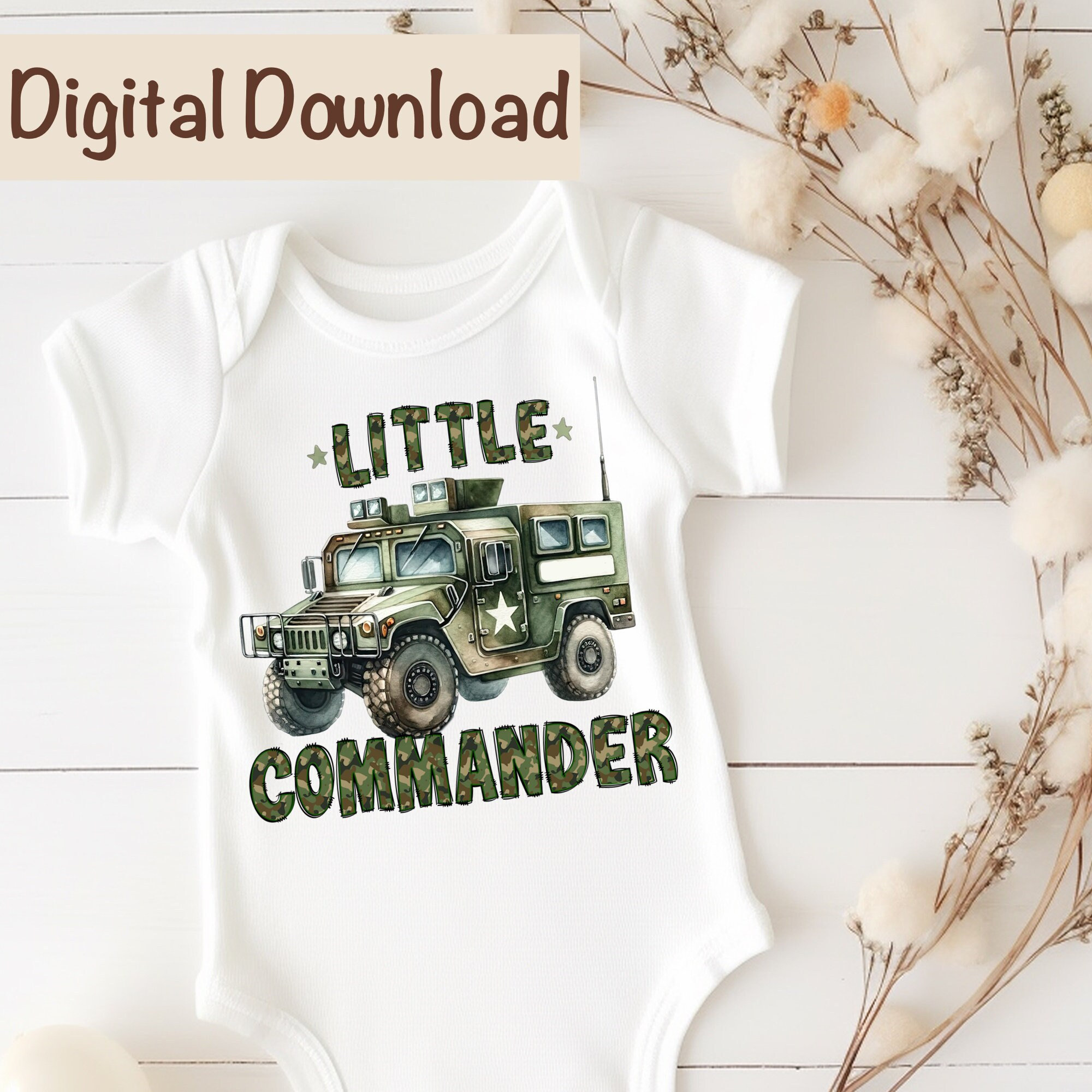 Little Commander PNG, Military Kids Sublimation, Digital Download Cute ...