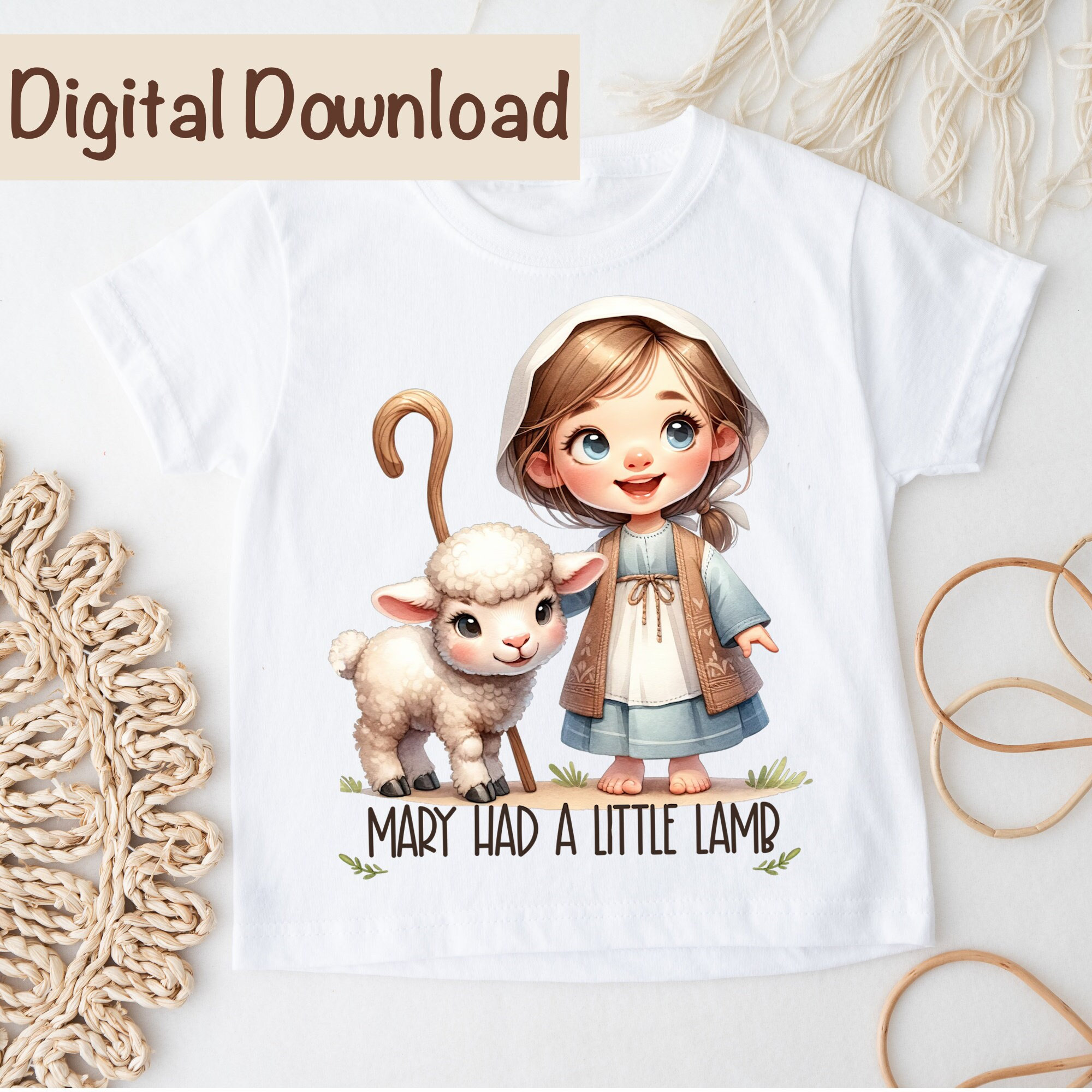 Mary Had A Little Lamb PNG, Nursery Rhyme Sublimation, Digital Download ...