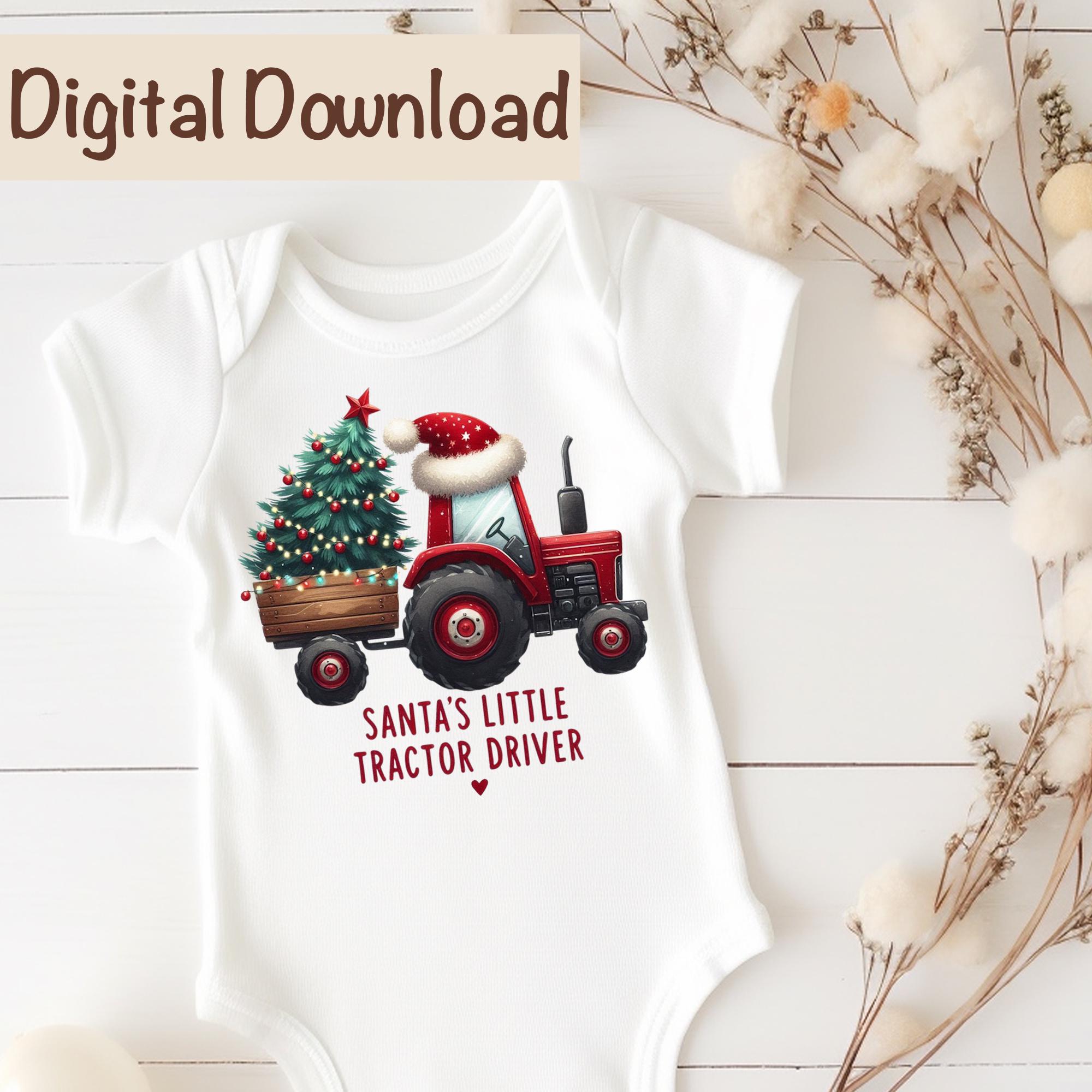 Santa's Tractor Christmas PNG, Little Santa Sublimation, Digital ...