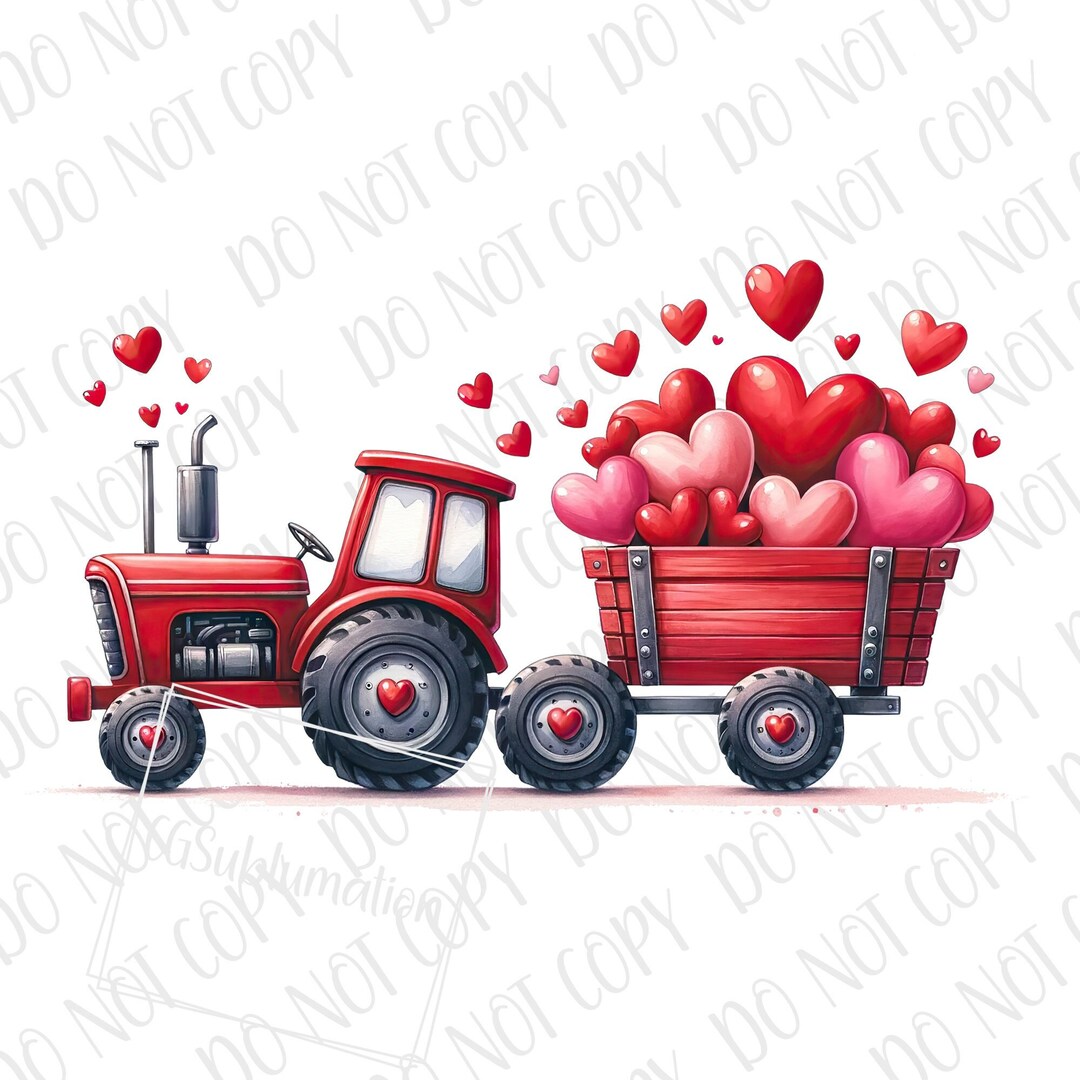 Valentines Day Tractor PNG, Farm Tractor Sublimation, Digital Download ...