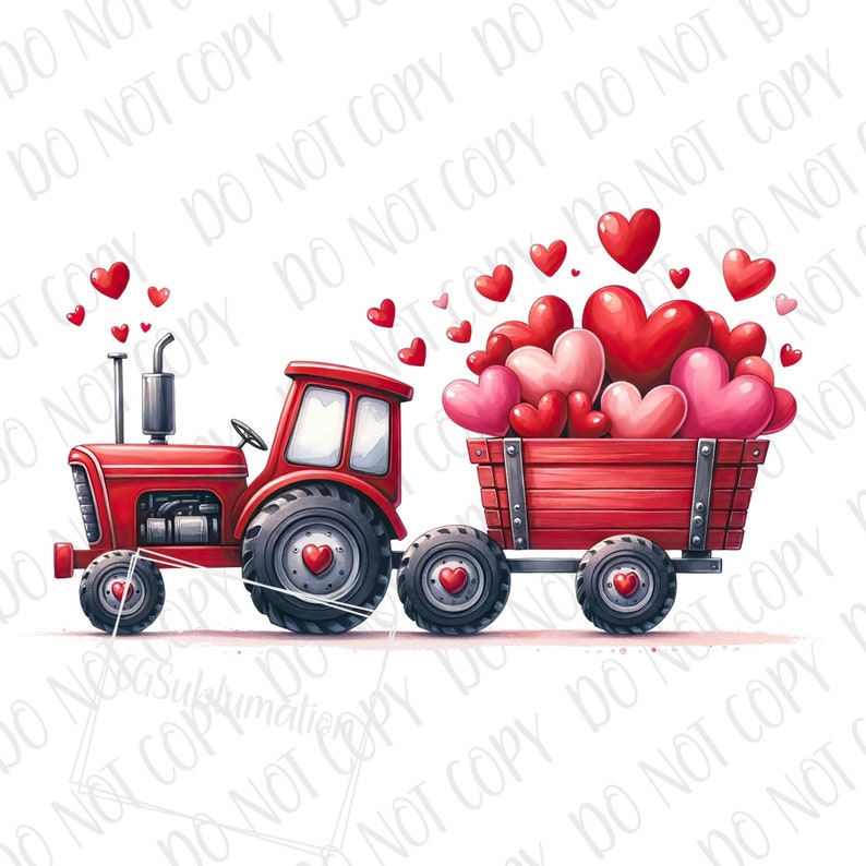 Valentines Day Tractor PNG, Farm Tractor Sublimation, Digital Download ...