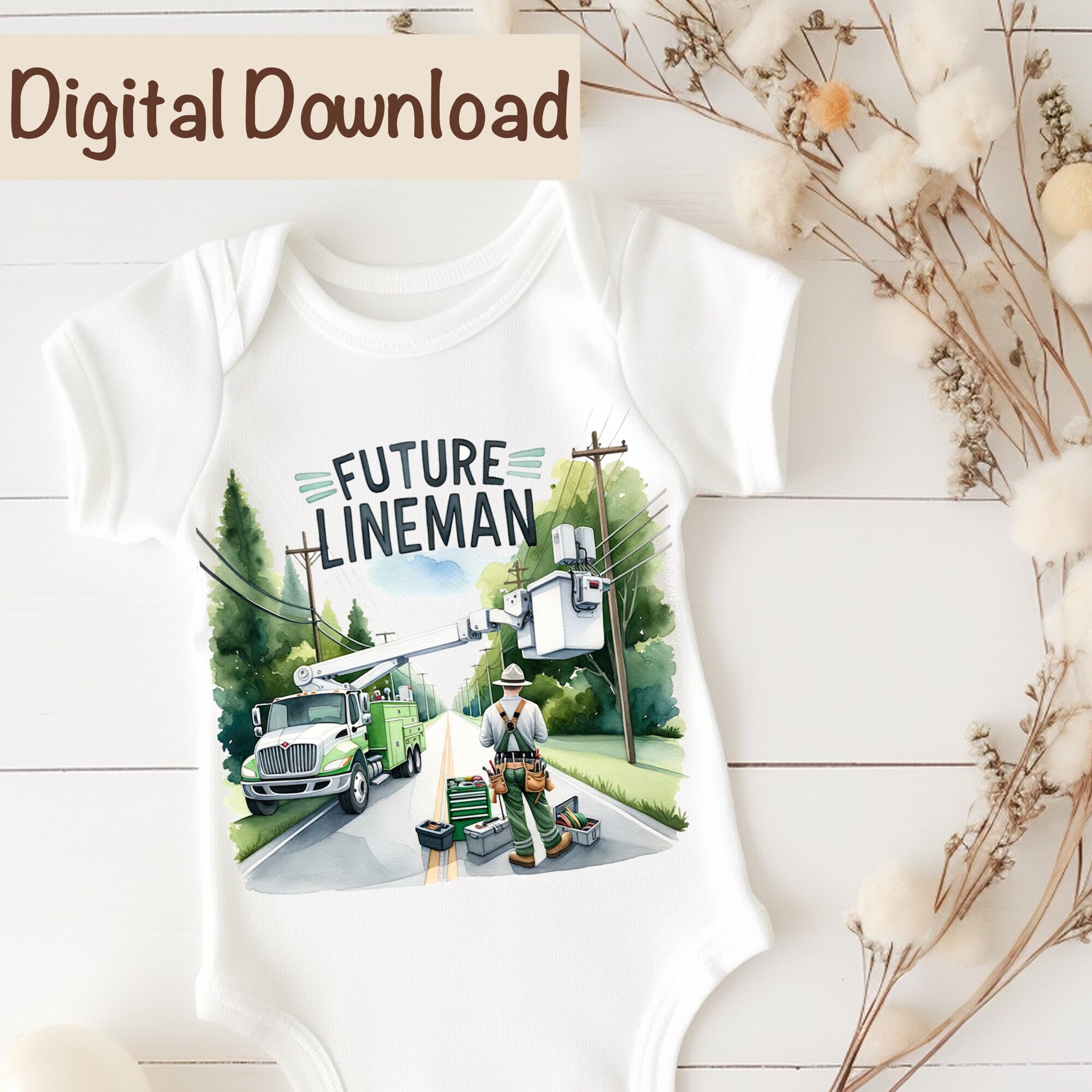 Lineman Baby Sublimation PNG, Future Lineman Sublimation, Digital ...
