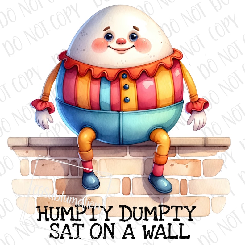 Humpty Dumpty PNG, Nursery Rhyme Sublimation, Digital Download, Nursery ...