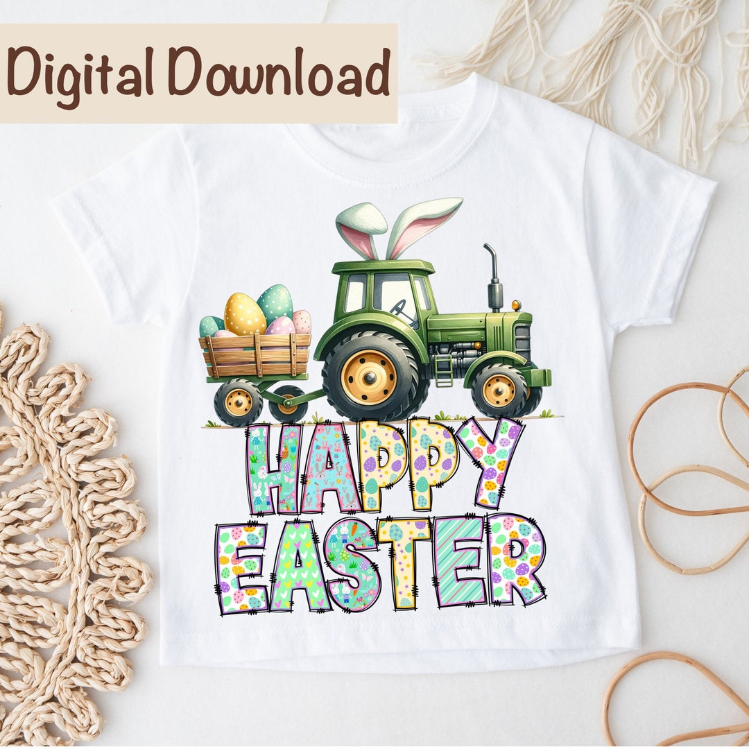 Easter Tractor PNG, Farm Tractor Sublimation, Digital Download, Easter ...