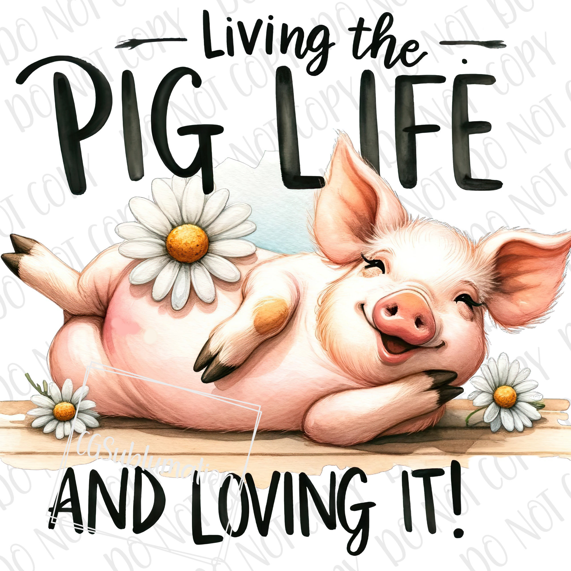 Farm Pig Png, Pig With Daisies, Pig Clipart, Funny Pig Sublimation ...