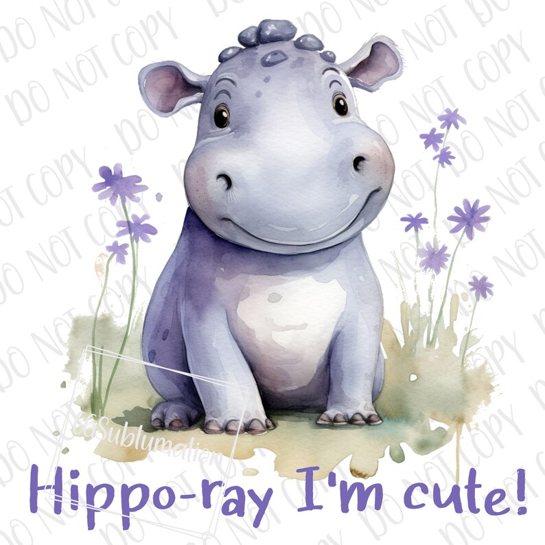 Hippo Hippo-ray I'm Cute Png Hippo PNG Funny Cute Hippo - Etsy