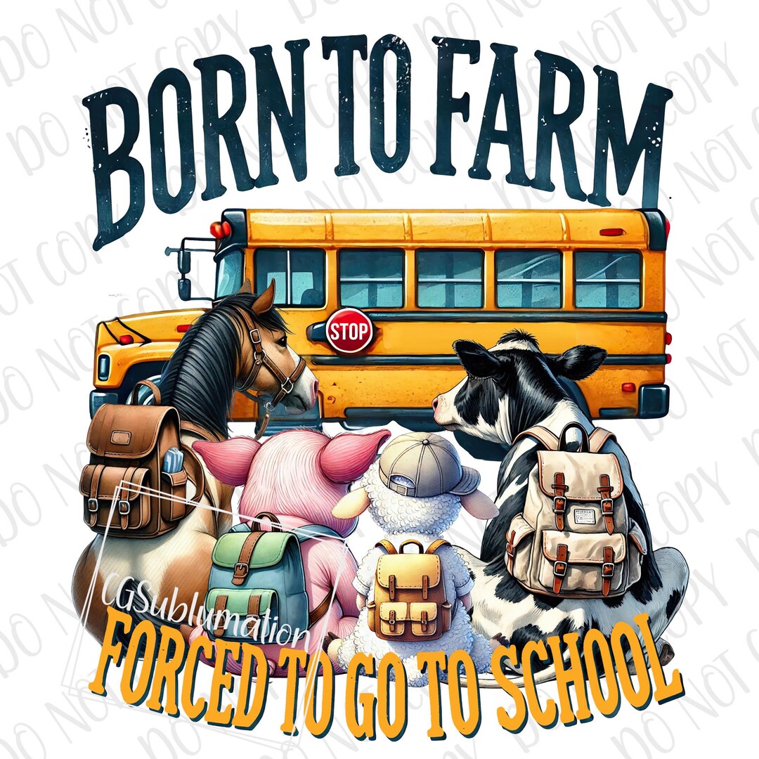 Back to School Farming PNG School Bus Farm Sublimation PNG First Day of ...