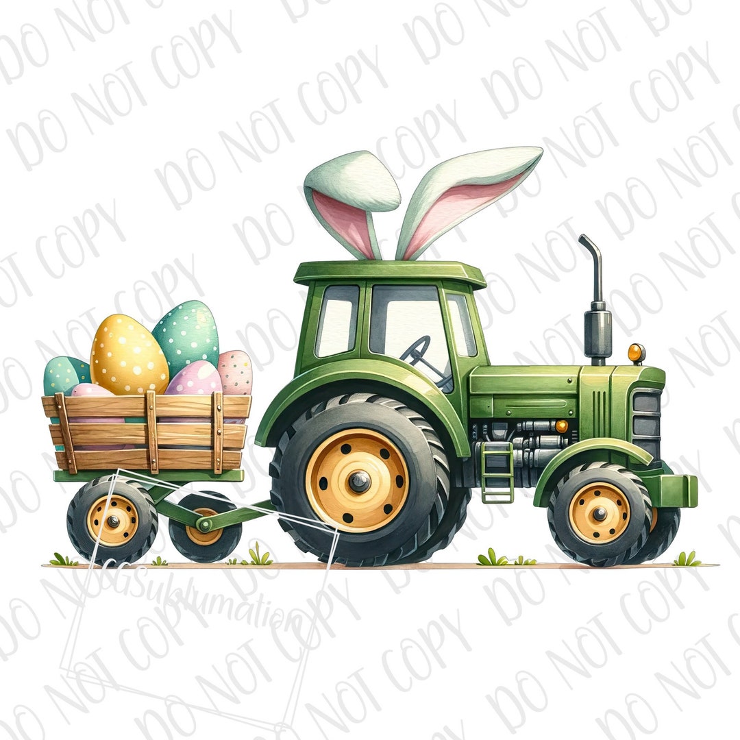 Easter Tractor PNG, Farm Tractor Sublimation, Digital Download, Easter ...