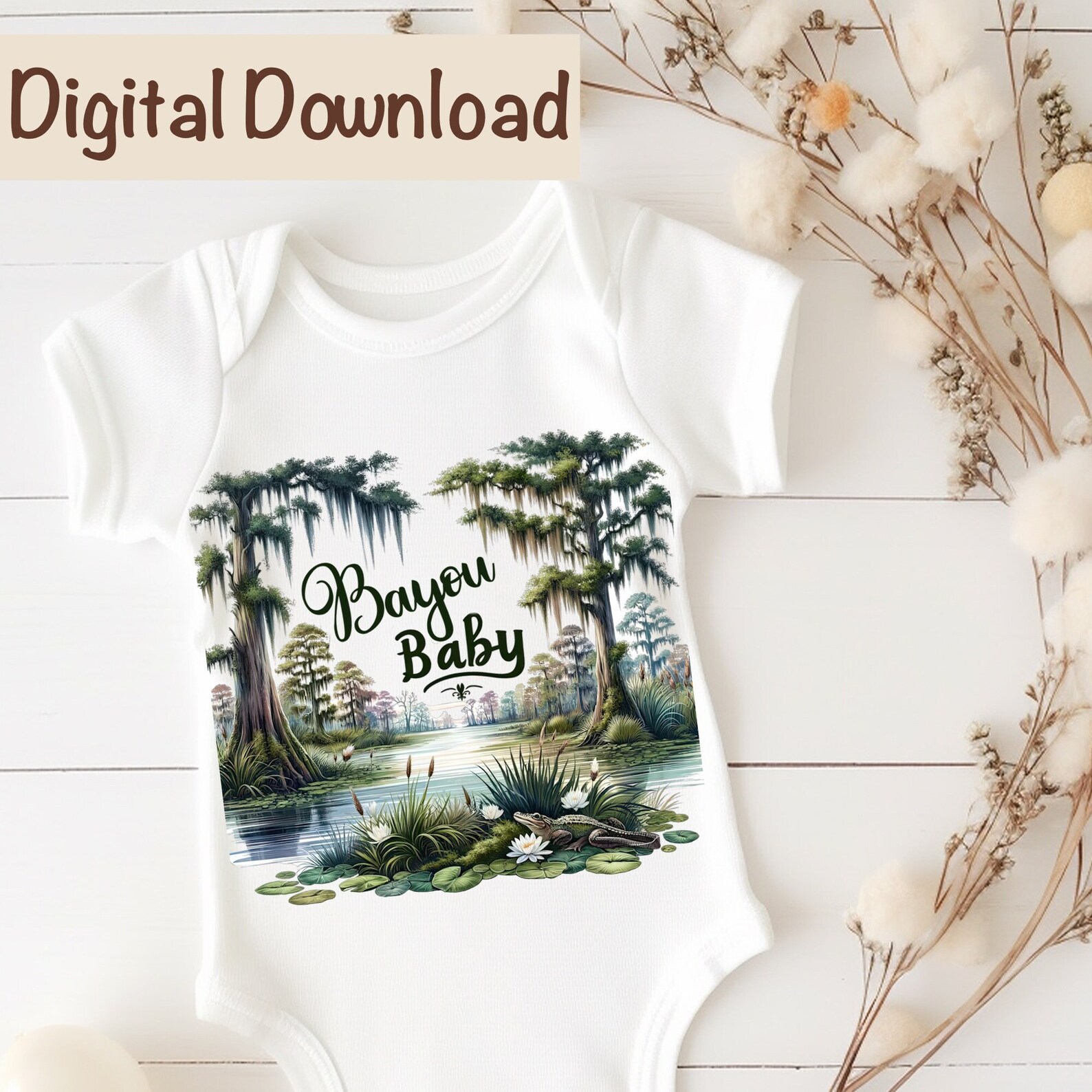 Bayou Baby PNG, Bayou Swamp Sublimation Design, Swamp Bayou Digital ...