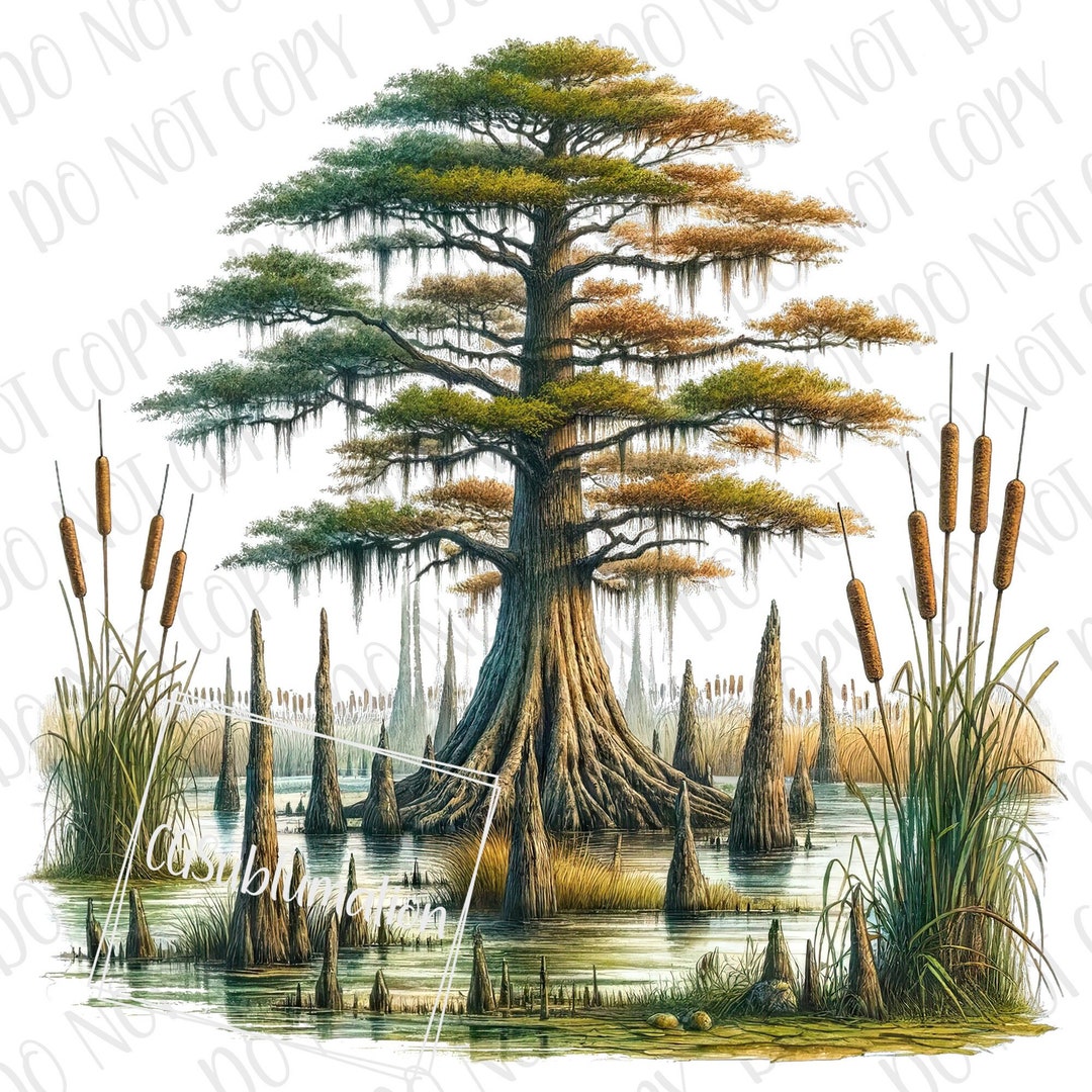 Bayou Landscape PNG, Bayou Swamp Sublimation Design, Swamp Bayou ...