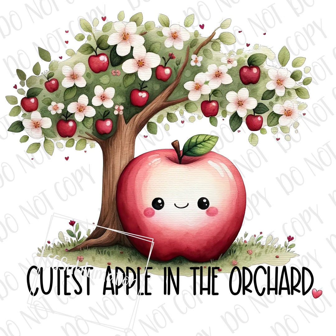 Cutest Apple in the Orchard Png, Cute Apple PNG, Apple Picking ...