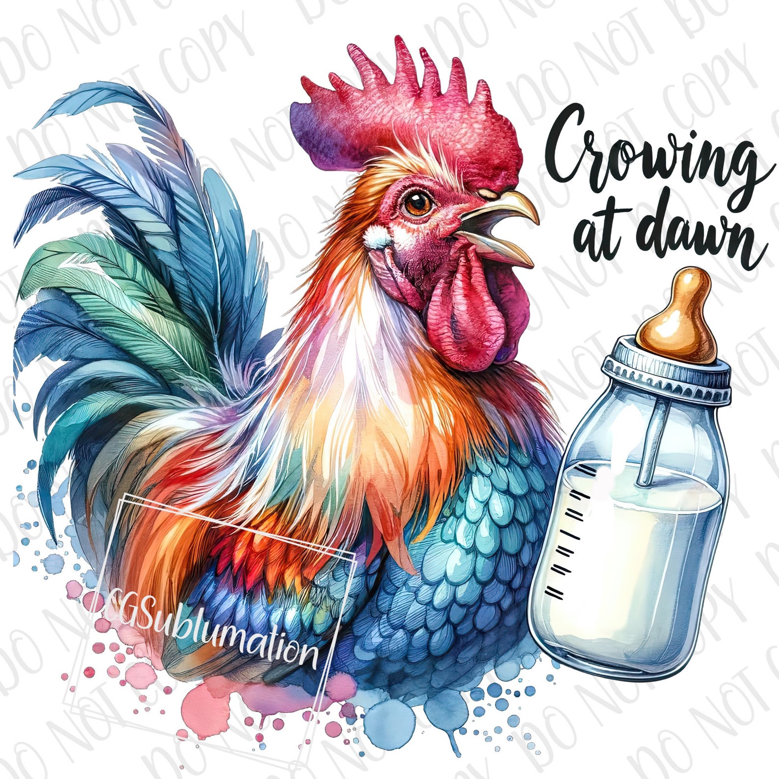 Rooster Baby PNG, Crowing at Dawn PNG, Baby Chicken Sublimation ...