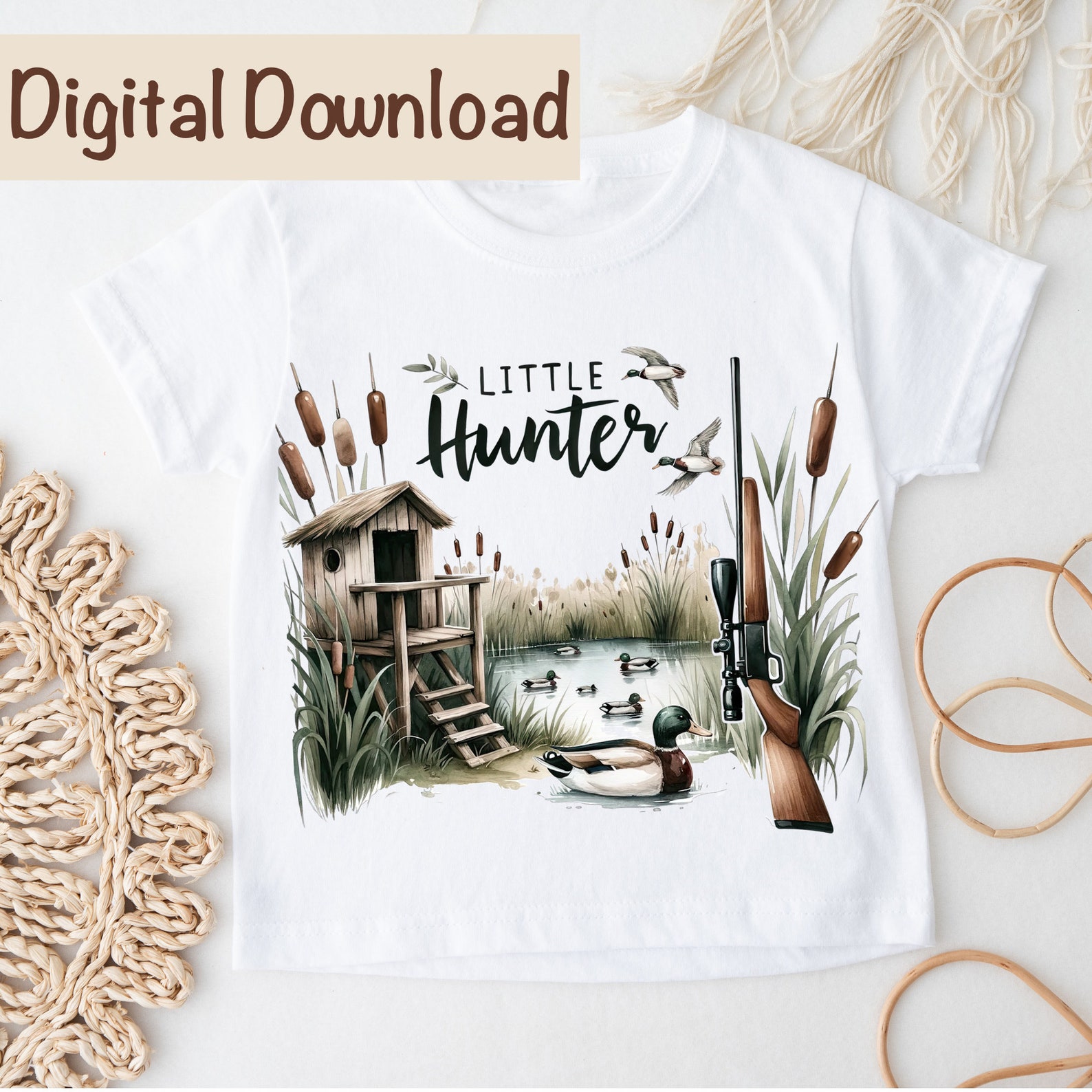 Little Hunter Png, Hunting PNG, Duck Hunting Sublimation, Mallard Ducks ...