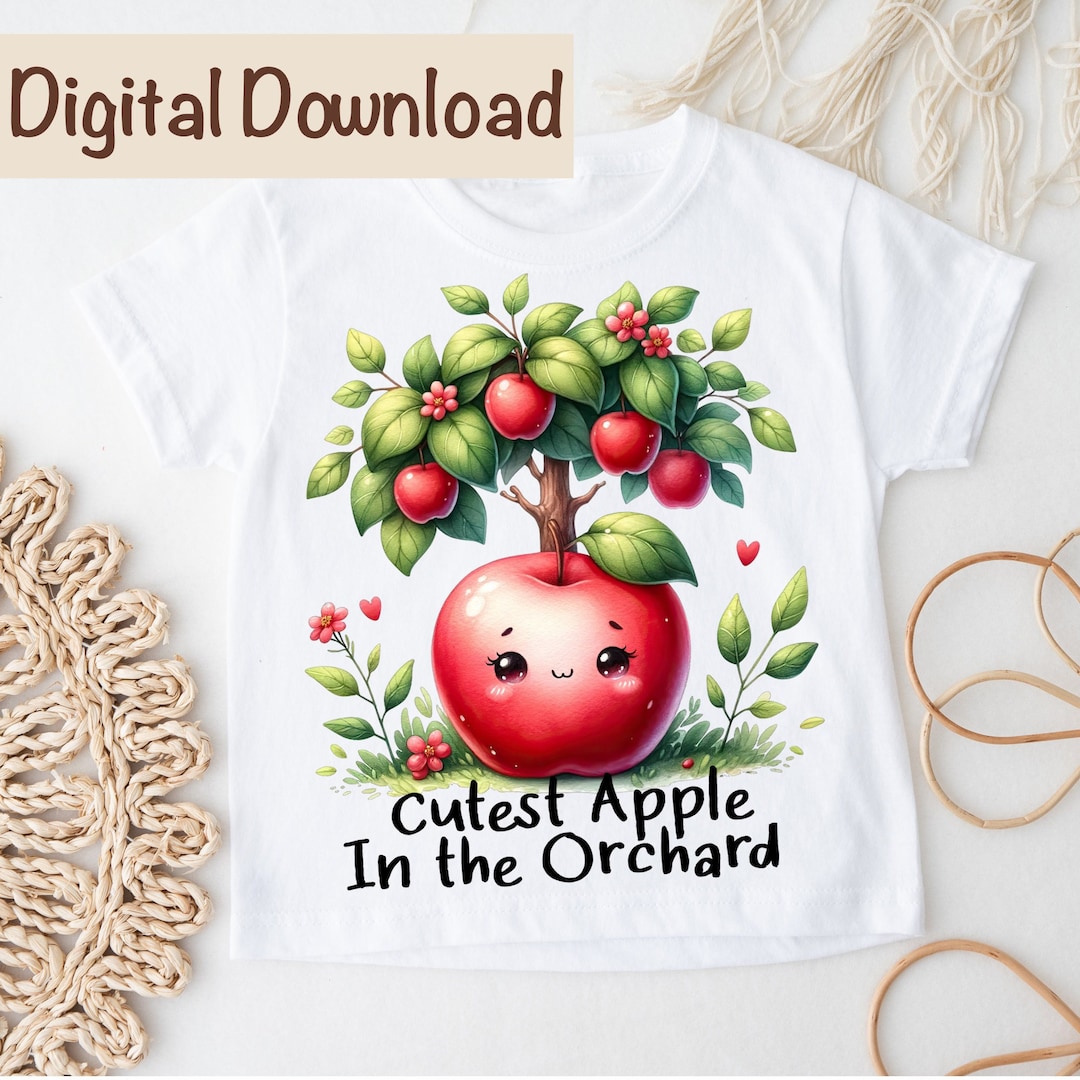 Cutest Apple in the Orchard Png, Cute Apple PNG, Apple Picking ...