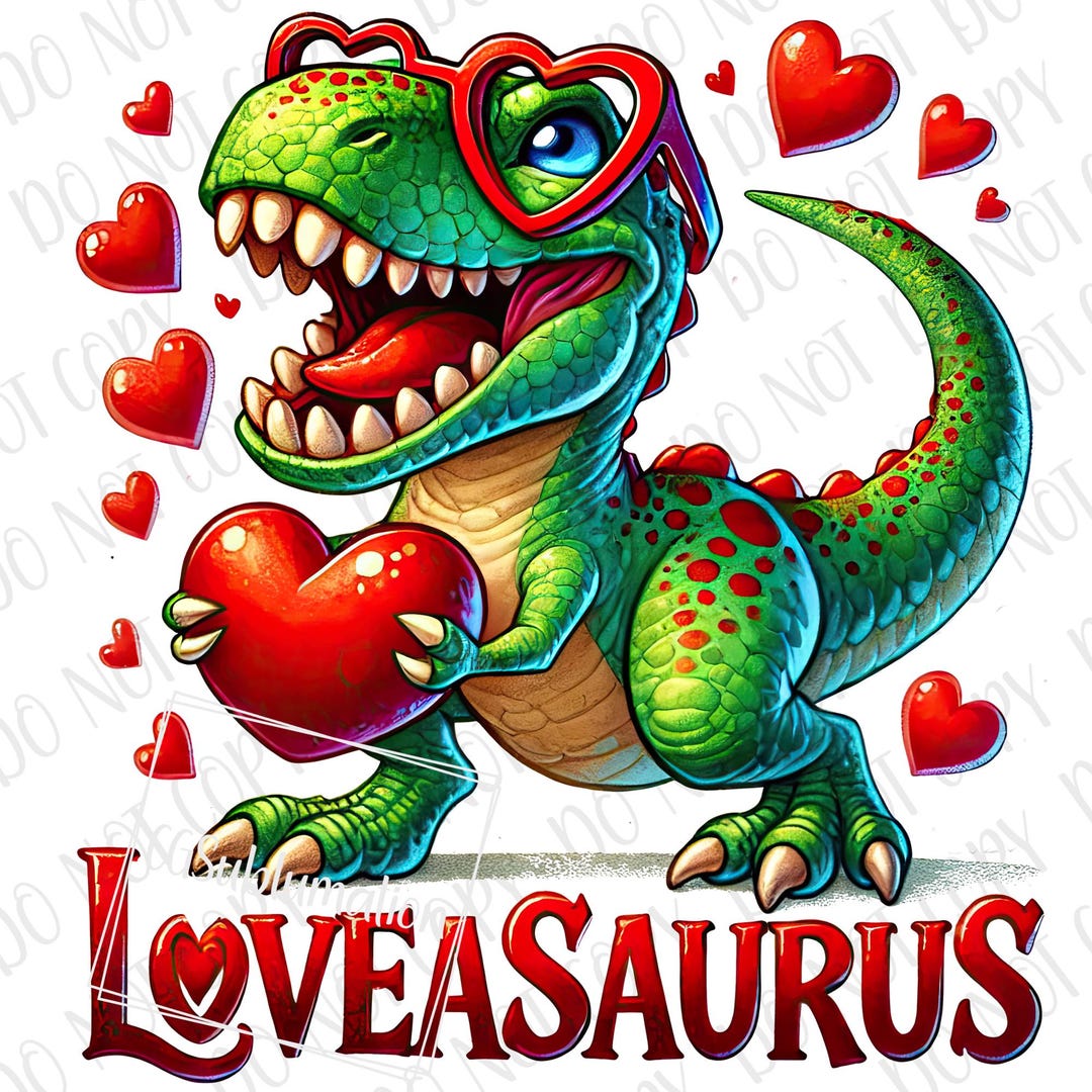 Dinosaur Valentine PNG, Funny Loveasaurus T-rex Sublimation, Digital ...
