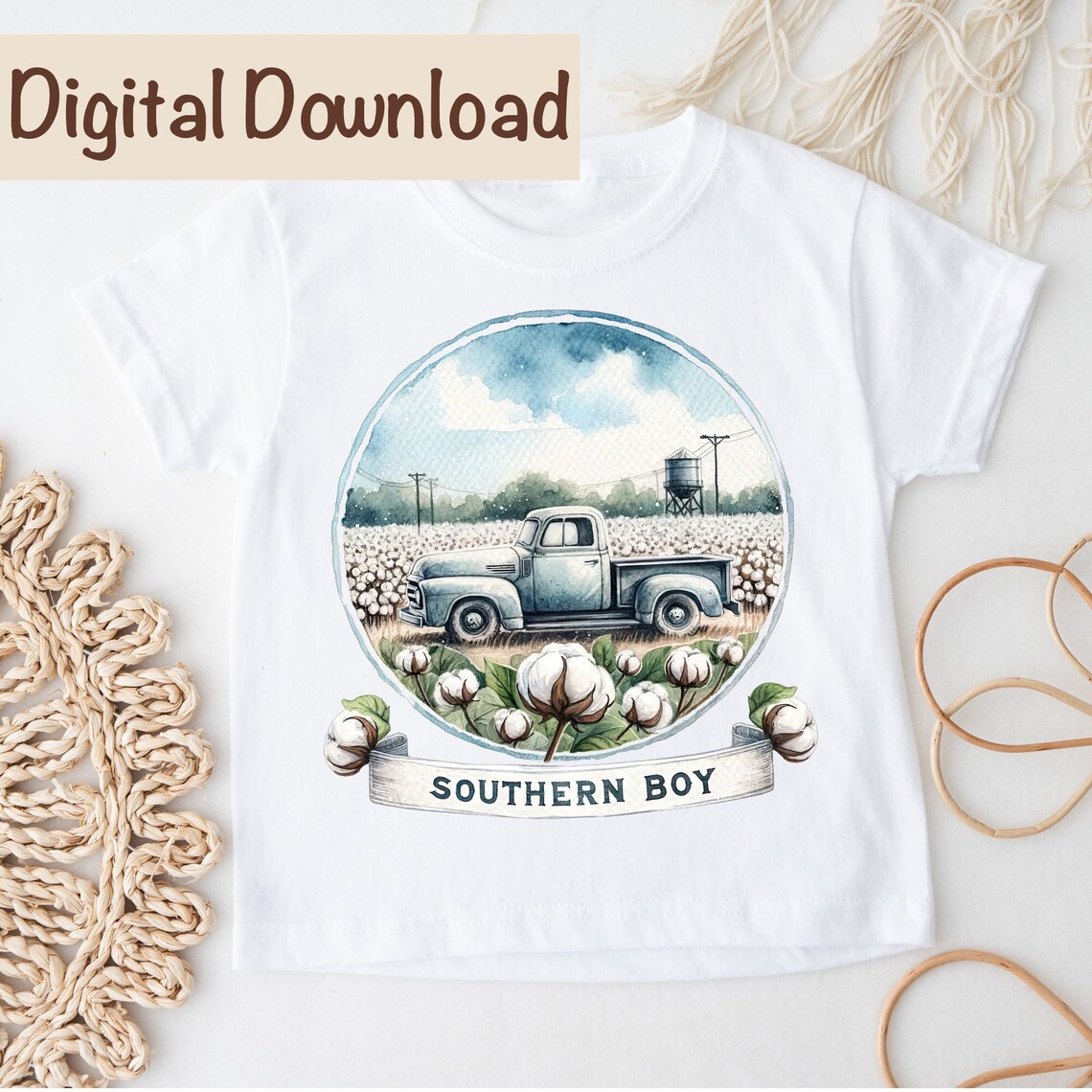 Southern Boy Png | Farm Truck PNG | Cotton Farming Sublimation ...