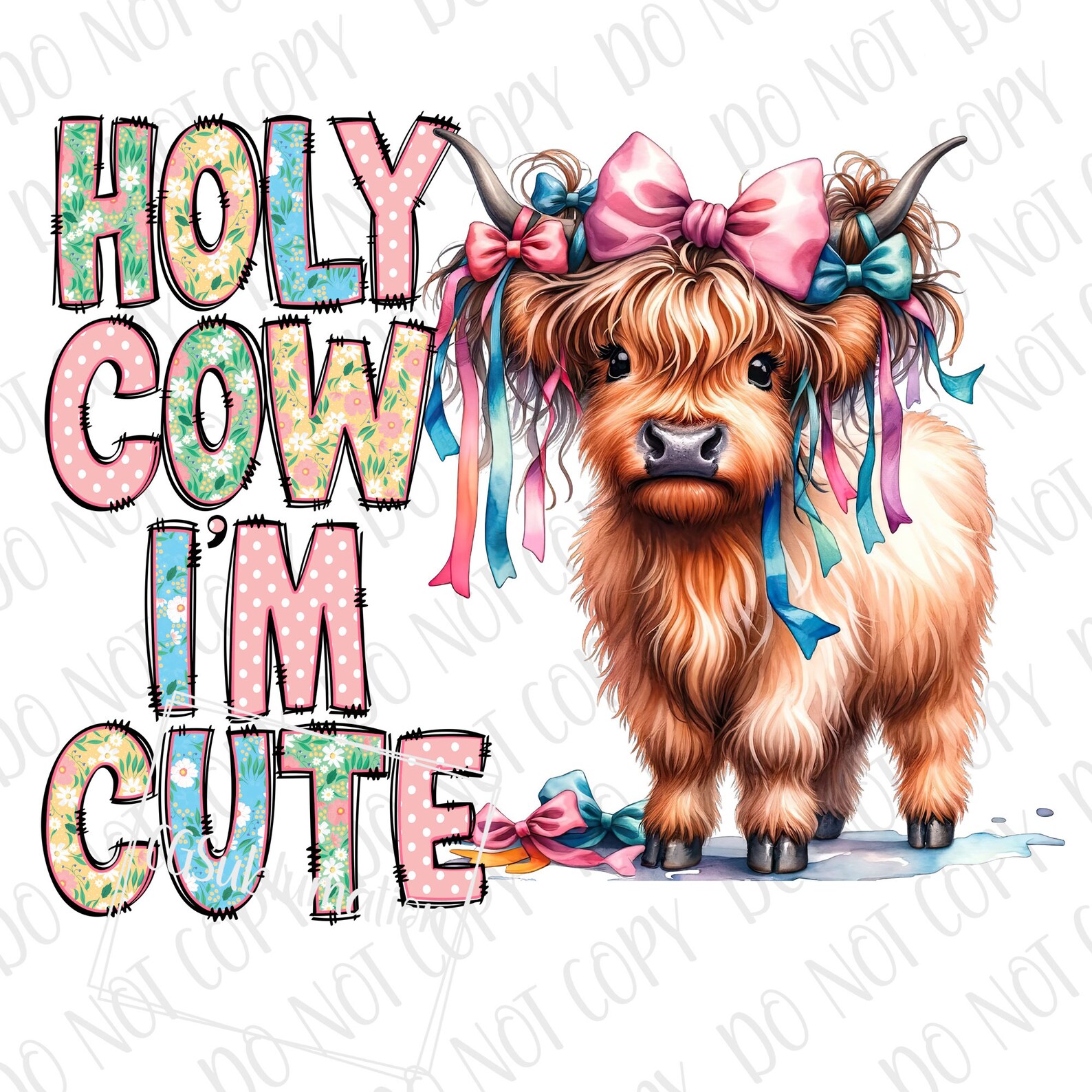 Holy Cow I'm Cute PNG Digital Download, Cute Cow Png, Farm Sublimation ...