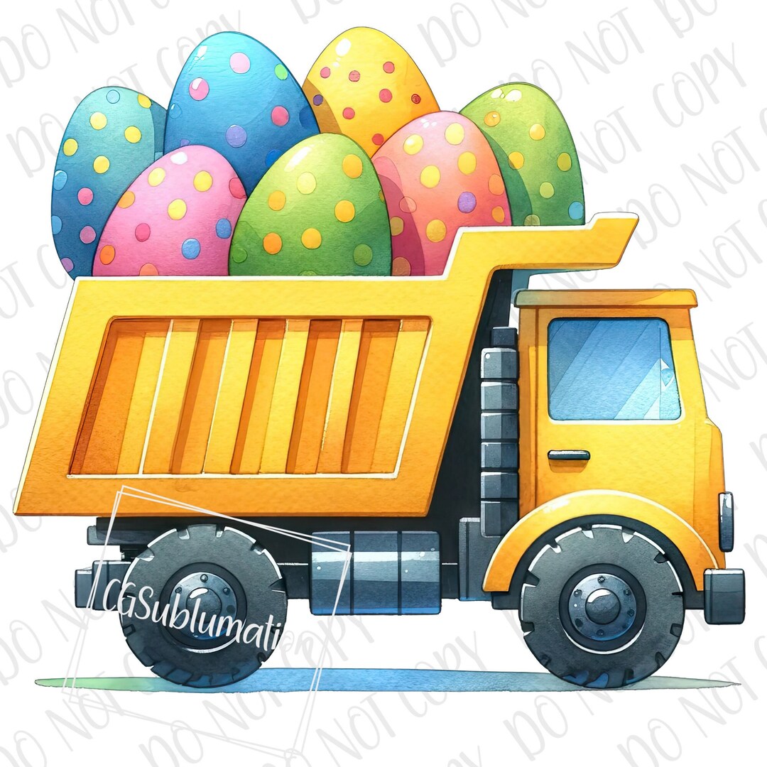 Easter Construction Trucks PNG, Easter Dump Trucks Sublimation, Digital ...