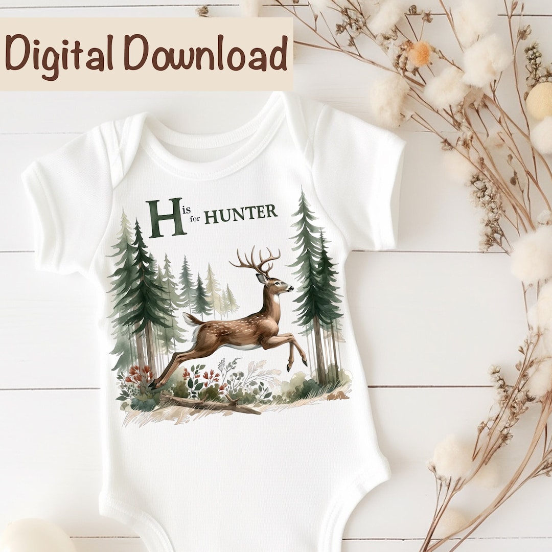 Little Hunter Png, Hunting PNG, H is for Hunter Sublimation, Baby Deer ...